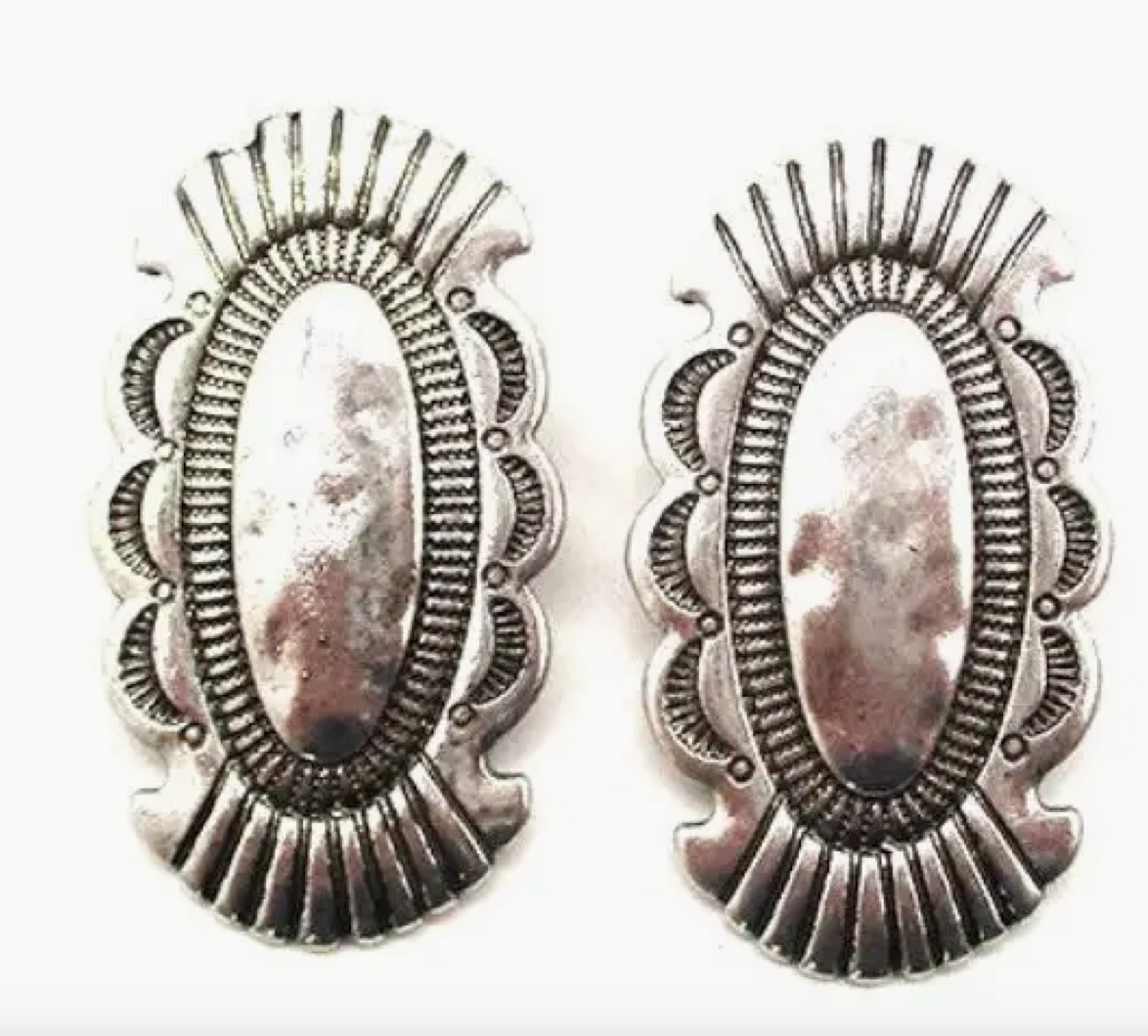 Southwestern Oval Concho Earrings – The Branded Vaquero